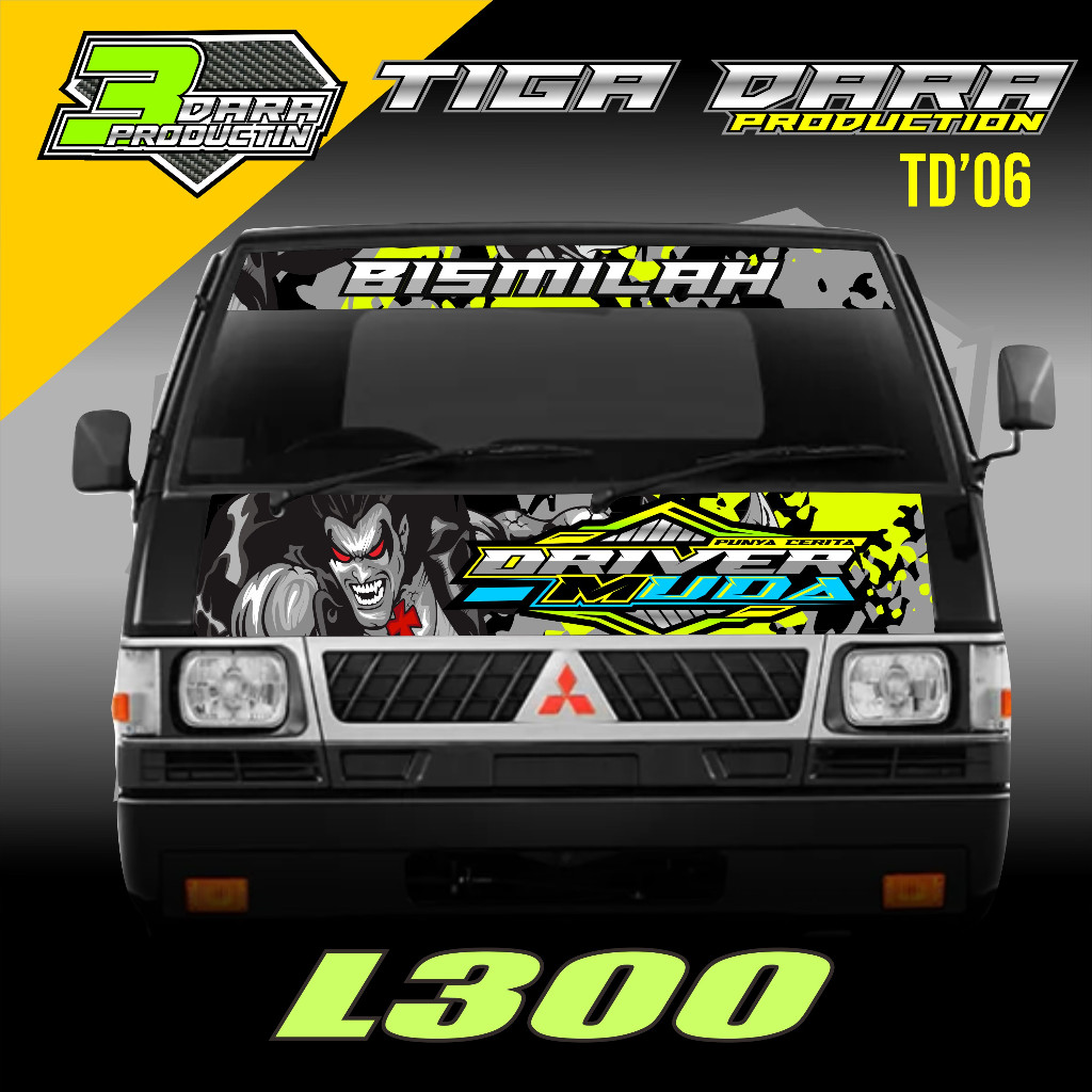 Jual SATU SET STIKER DECAL KABIN DEPAN l300 pick up+ STIKER KACA DEPAN ...