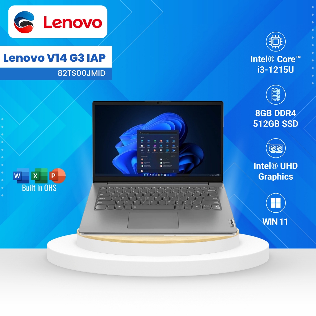 Jual LENOVO Laptop V14 G3 IAP Intel Core I3 1215U 8GB 512GB W11 82TS00JMID | Shopee Indonesia