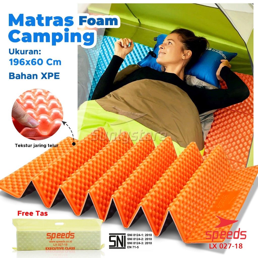 Jual SPEEDS Matras Camping Kasur Tidur Gunung Matras Lipat Duduk XPE ...