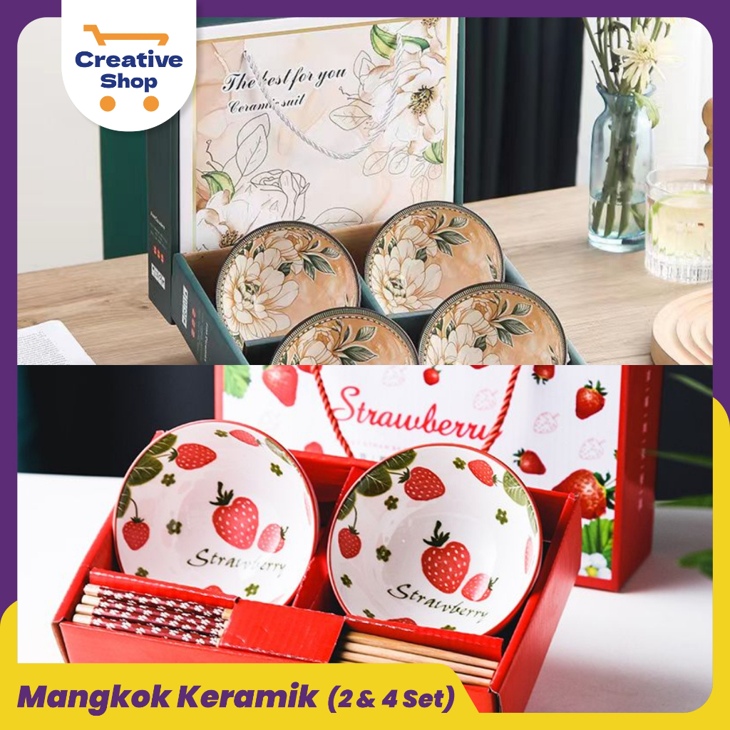 Jual CREATIVESHOP | Mangkok Keramik Set / Japanese Style Bowl ...