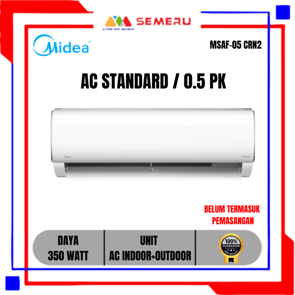 Jual MIDEA AC STANDARD 0.5 PK MSAF-05 CRN2X / 0.75 PK MSAF-07 CRN2 / 1 ...