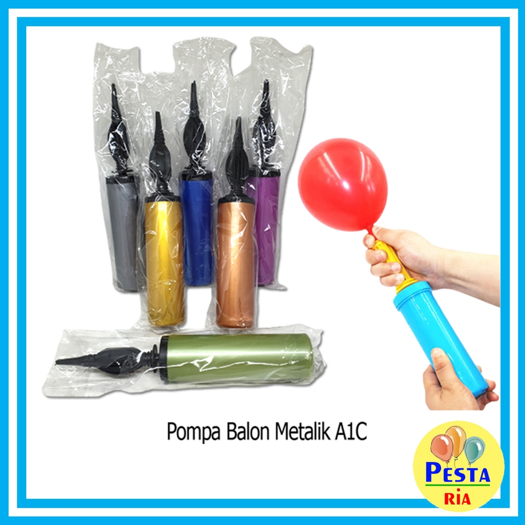 Jual Murah!! (1Pcs) Pompa balon Metalik Polos PM037, pompa balon tangan ...
