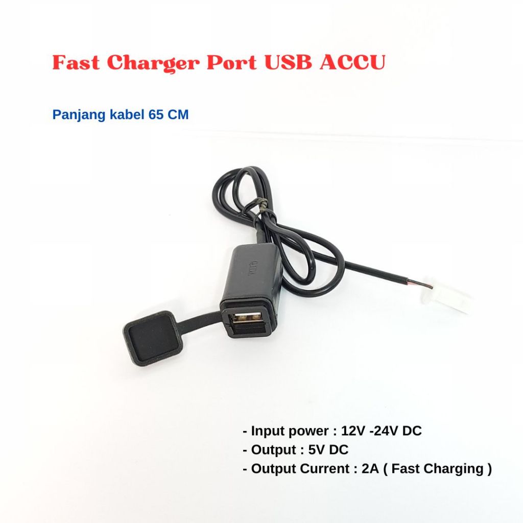Jual Phone Fast Charger Port USB ACCU Casan HP Aki Motor Mobil ...