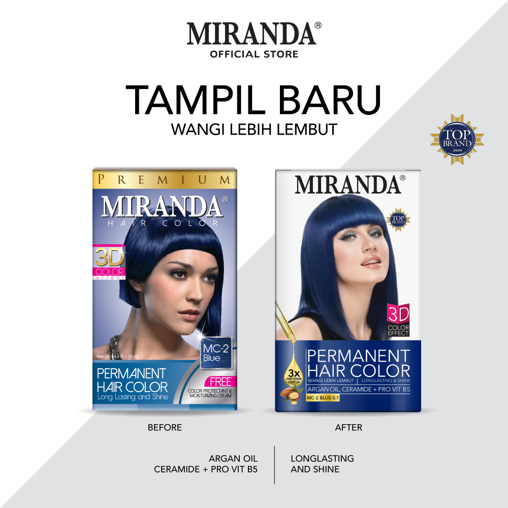 Jual Miranda Hair Color Semir Rambut Cat Rambut warna biru mc 2 ...