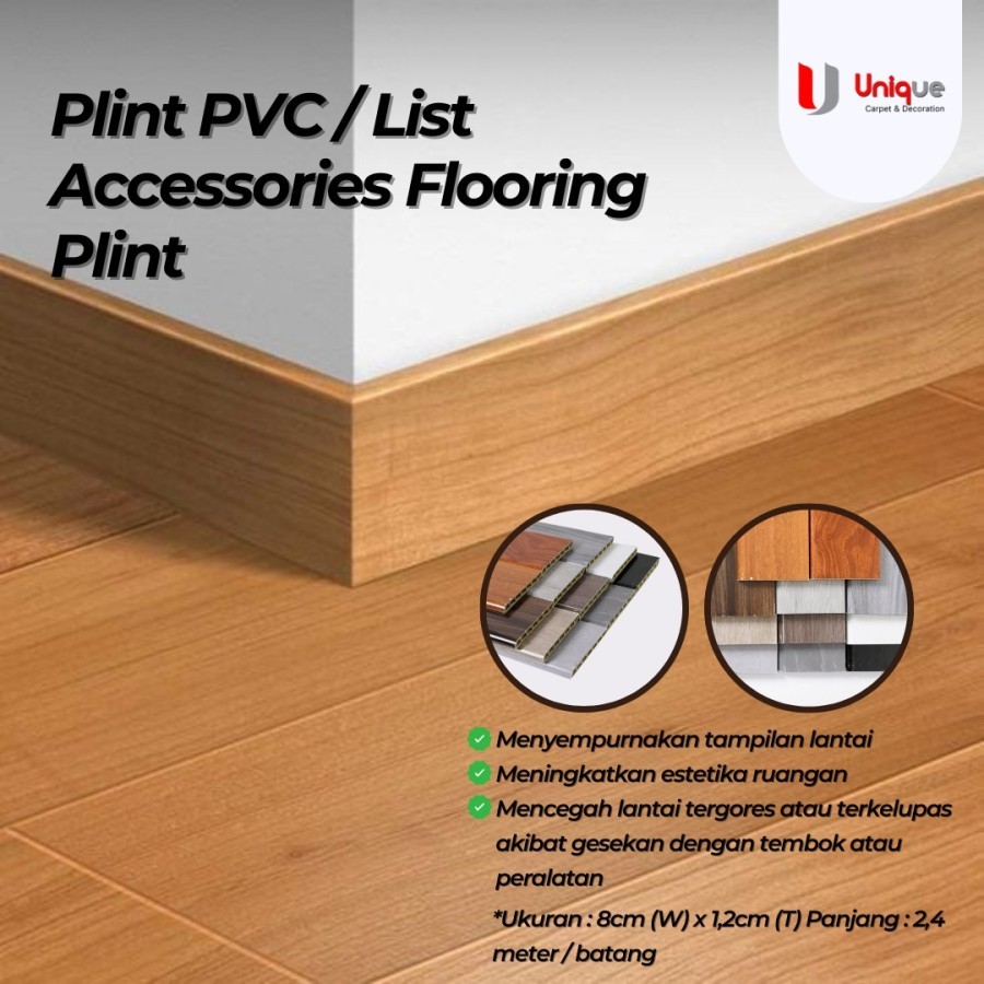 Jual Accessories Skirting Flooring SPC / Plint Aksesoris Lantai Tinggi 8cm / List Plin PVC Anti ...
