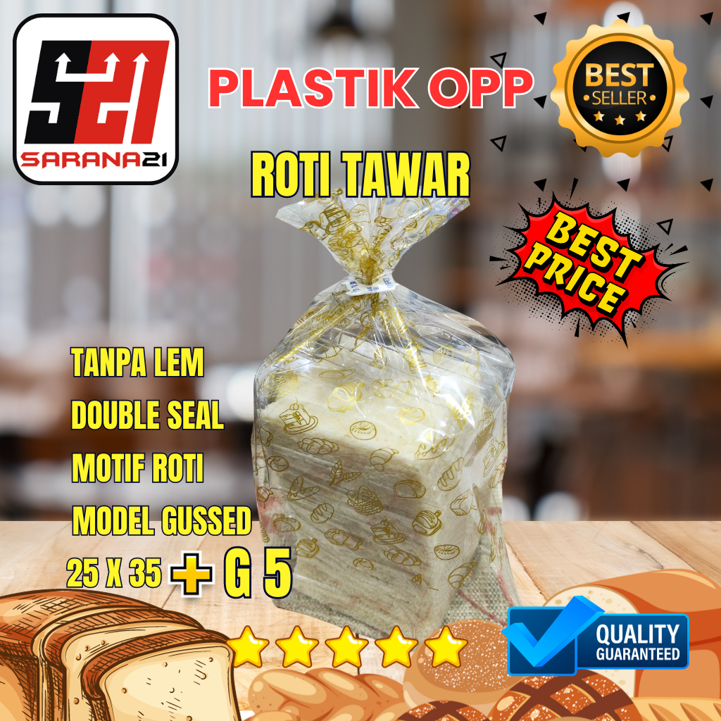 Jual Plastik Opp Motif Roti Tawar Tebal 30 25x35+G5 | Shopee Indonesia