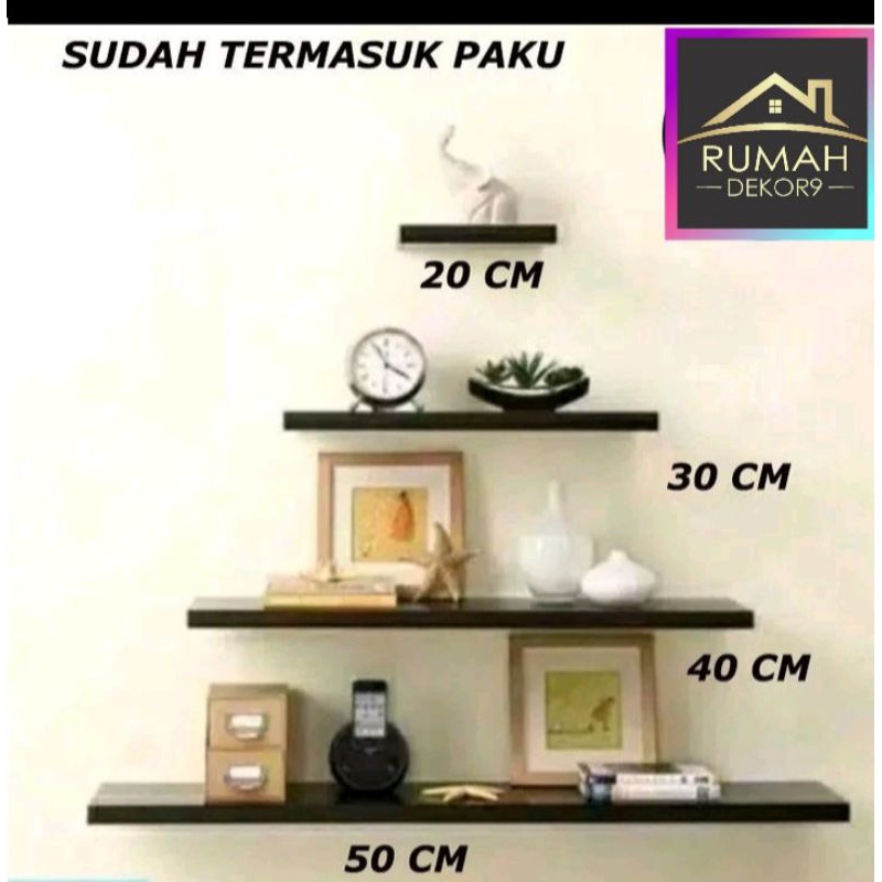 Jual Rak kayu ambalan, rak dinding, 1set 3 pcs, Free 6 paku ukuran 10cm ...