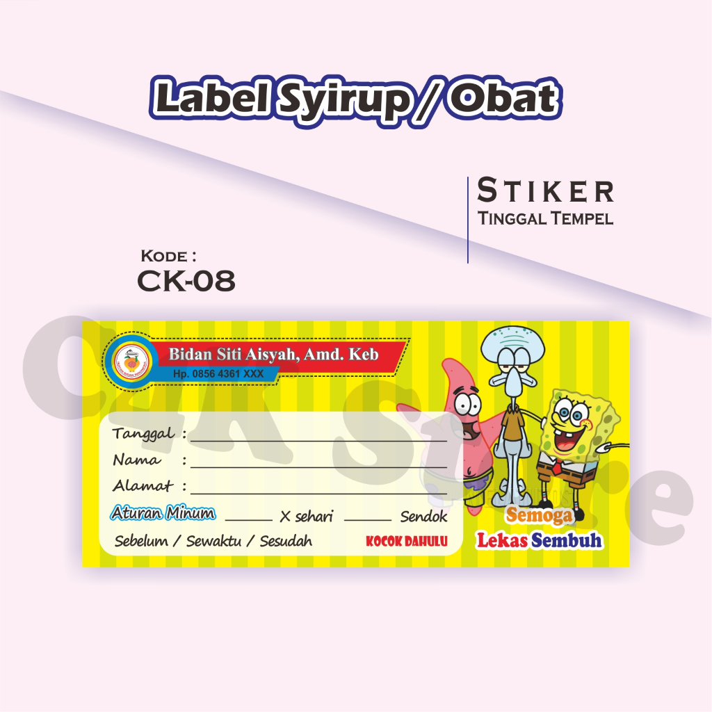 Jual Label obat syrup / Etiket obat syrup / Stiker label obat / Stiker label obat sirup / Etiket ...