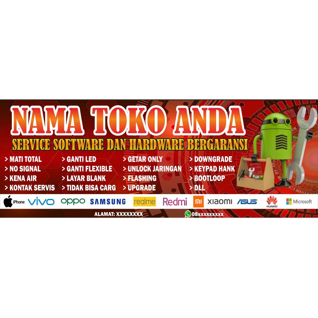 Jual SPANDUK / BANNER SERVICE /SERVIS HP (free design) | Shopee Indonesia