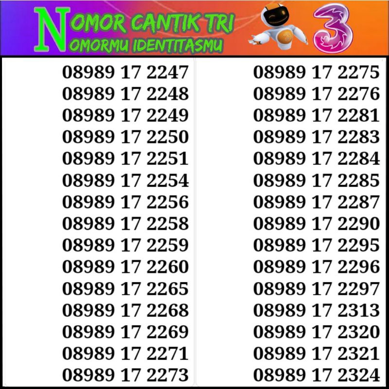 Jual kartu perdana three nomor cantik tri | Shopee Indonesia