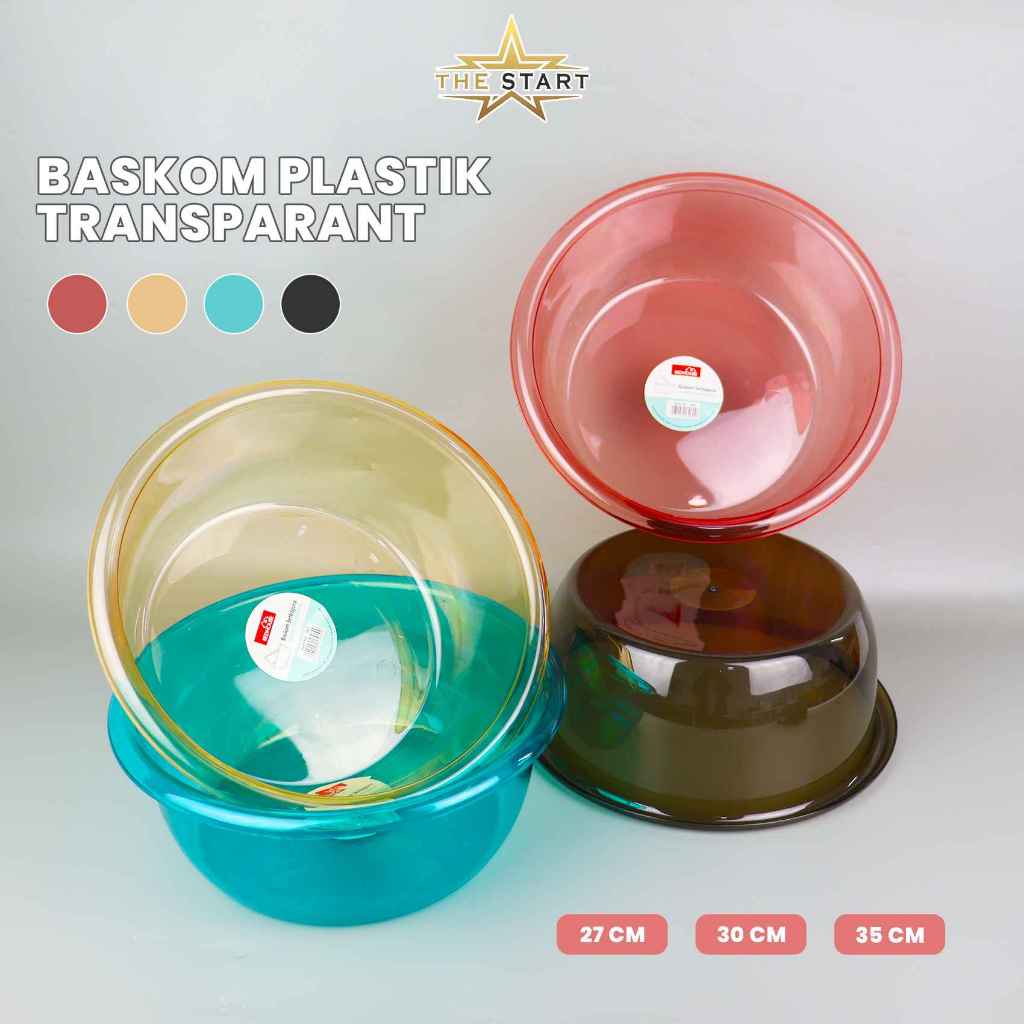 Jual Baskom Bening Transparan Wadah Cuci Plastik Tebal Baskom Serbaguna ...