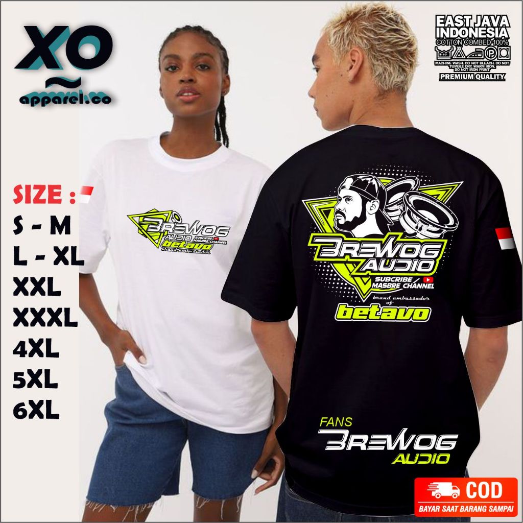 Jual baju kaos BREWOG betavo audio sound system bahan adem big size ...