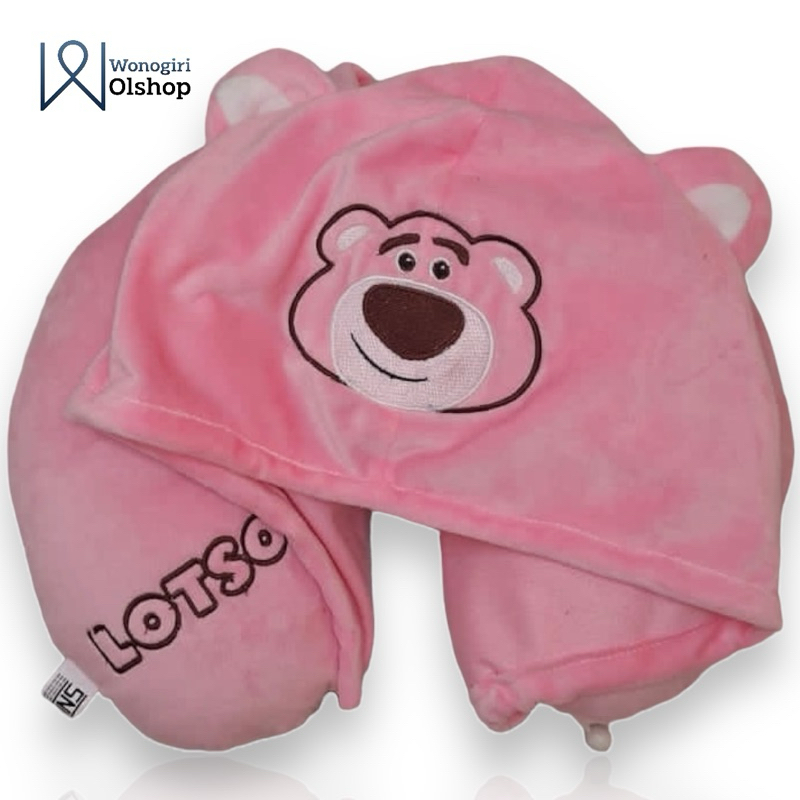 Jual Boneka Bantal Leher New Lotso Free Penutup Mata dan Bantal Leher ...