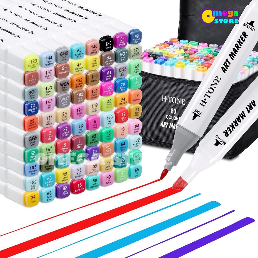 Jual [O&S] Color Marker With Bag Touchnew Marker Spidol 12-80 Colors ...