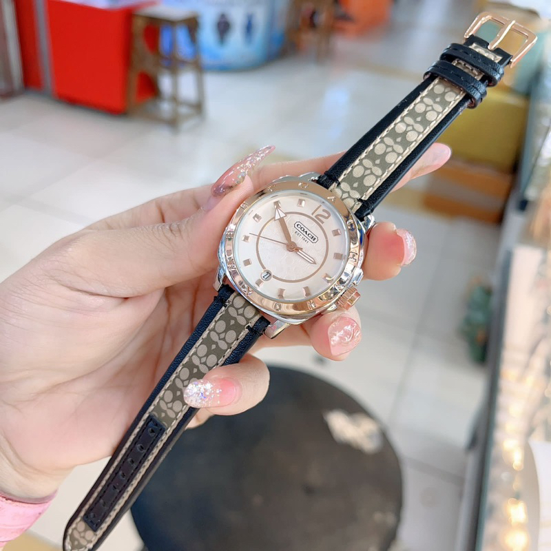 Jual ( BISA COD ) Jam Tangan Wanita COACH Tali Kulit Tanggal Aktif Jam ...