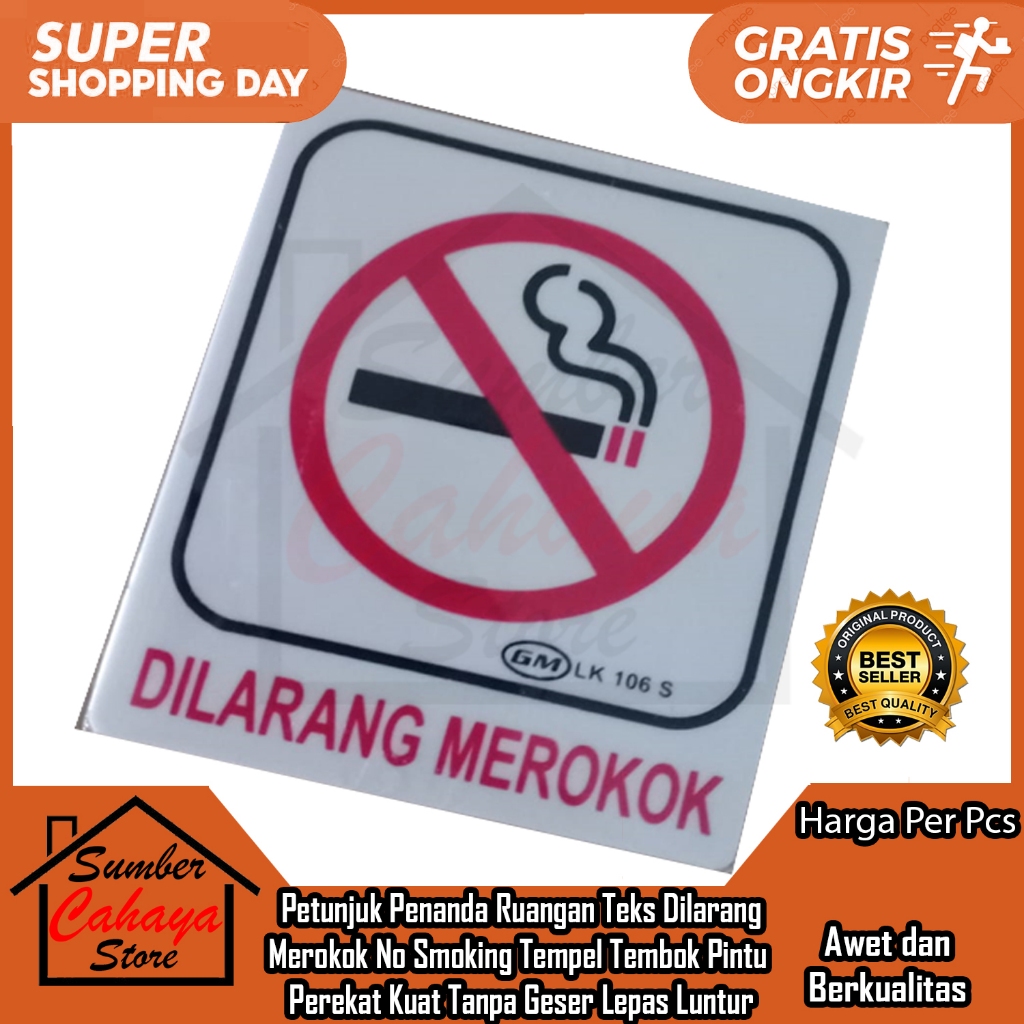 Jual Sticker Papan Stiker Petunjuk Penanda Symbol Logo Dekorasi Ruangan ...