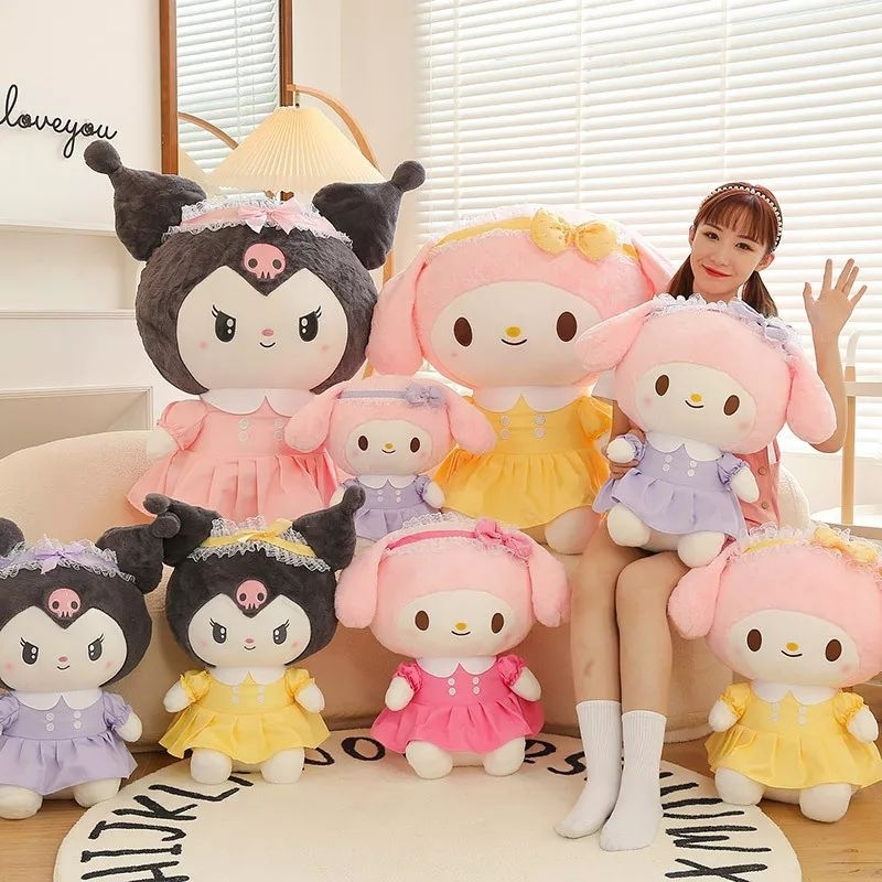 Jual Boneka Kuromi 35cm Stuffed toys Bahan Plush Pakai baju lucu imut ...