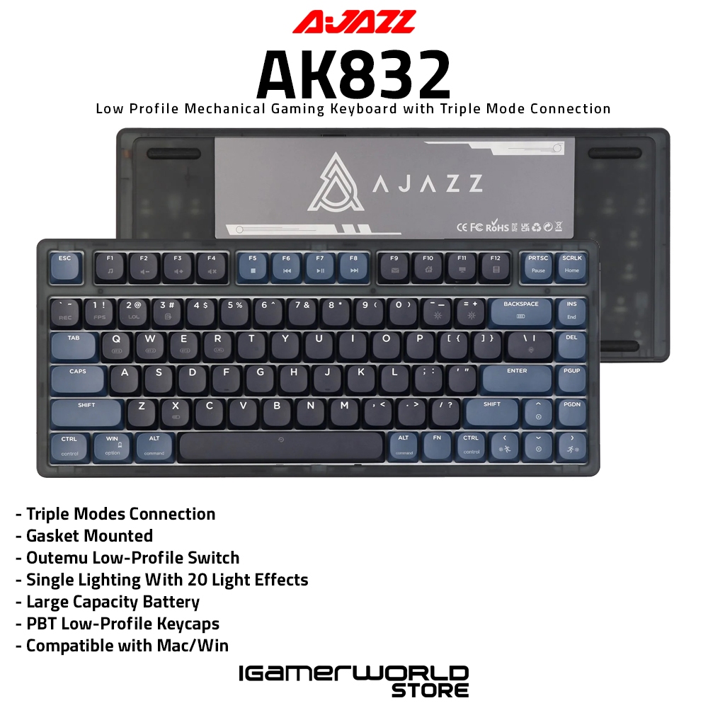 Jual Ajazz AK832 Low Profle Wireless Mechanical Gaming Keyboard ...