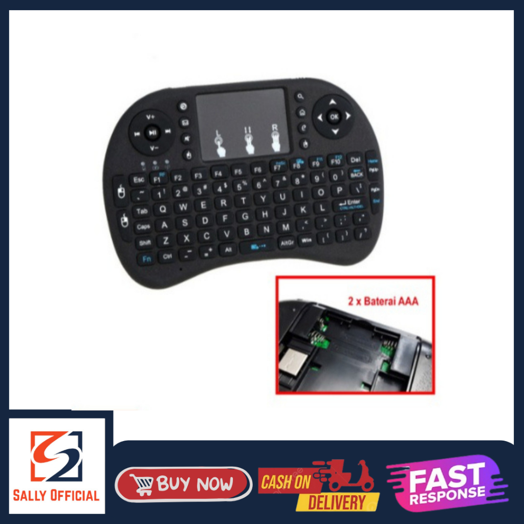 Jual Mini Keyboard Wireless i8 Touchpad Air Mouse for pc smart tv box ...