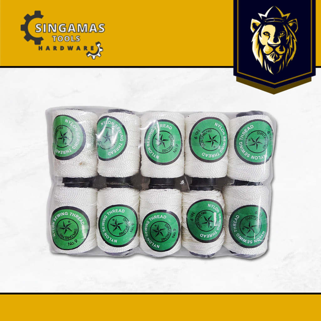 Jual BINTANG MAS Benang Nylon No. 9 - Nylon Sewing Thread - per 10 Pcs ...