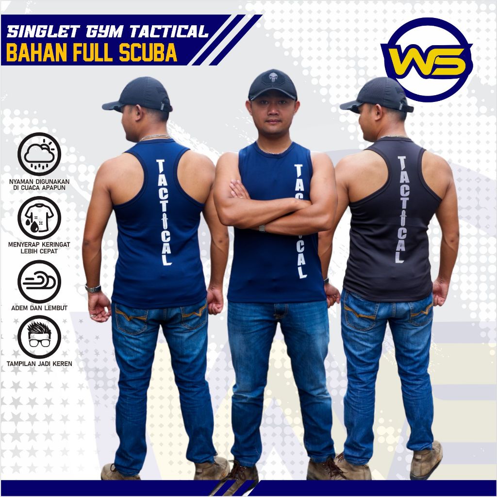 Jual SINGLET GYM BAHAN FULL SCUBA / SINGLET GYM TACTICAL / SINGLET ...