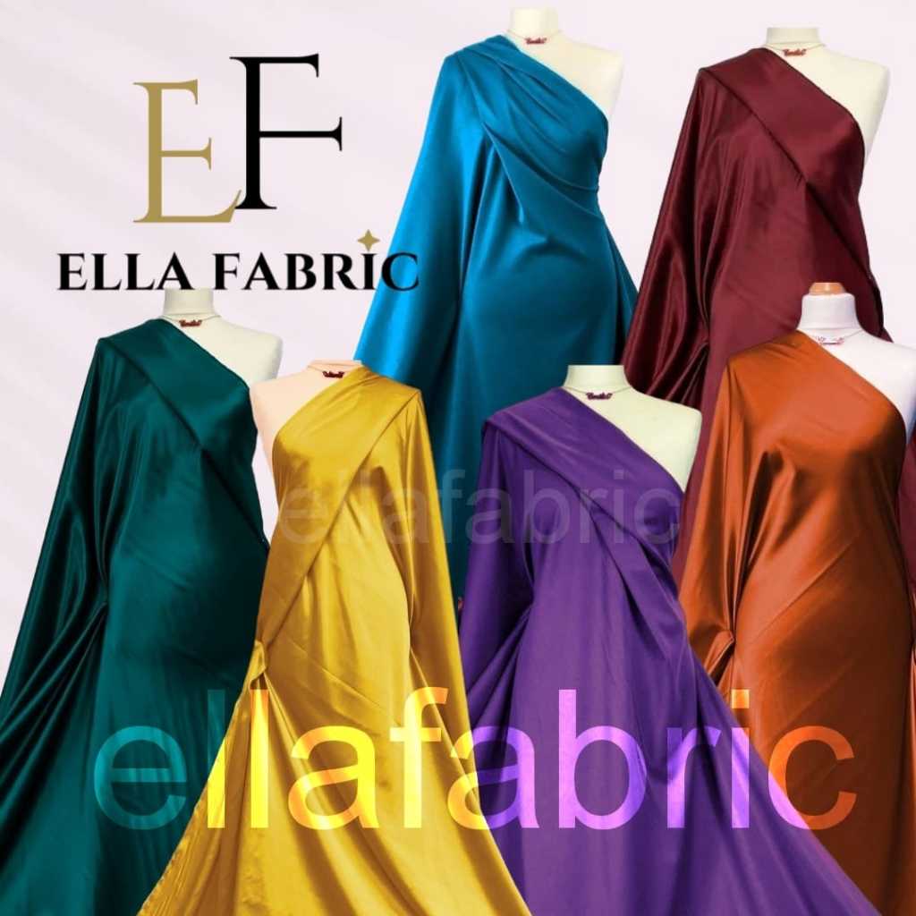 Jual 1 (SATU) Meter Kain Satin Silk Sutra Velvet Premium warna Bold ...