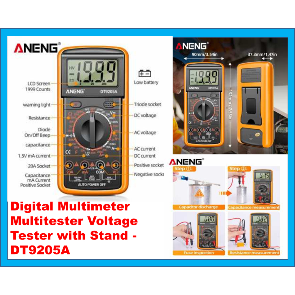 Jual Multimeter Digital Voltage Meter Digital Tester Digital ...