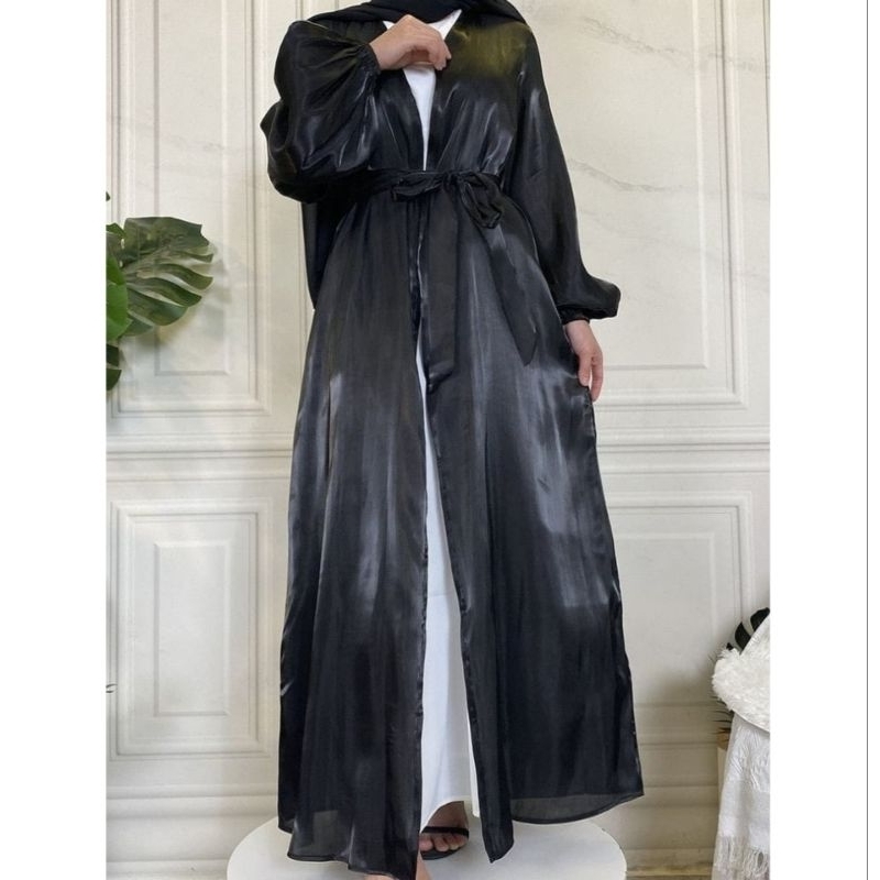 Jual Abaya Outher Shimmer Silk/ Shine Shimmer Outher Cardigan/ Long ...