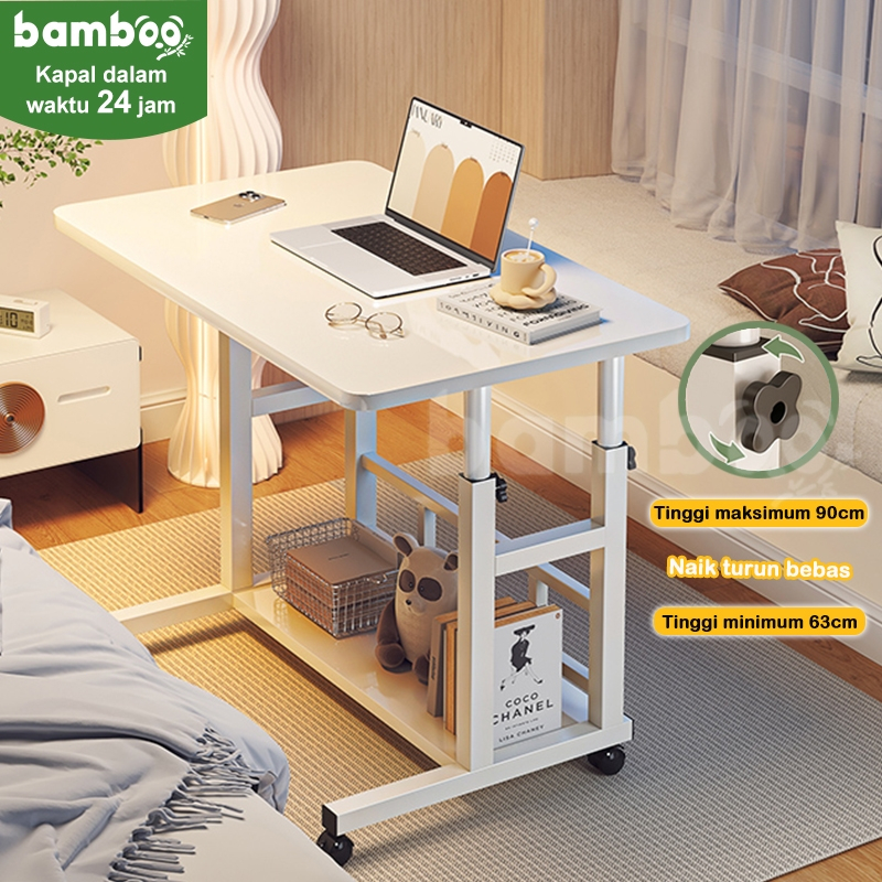 Jual Meja Laptop dengan Roda Meja Adjustable Meja Belajar Portable Meja ...