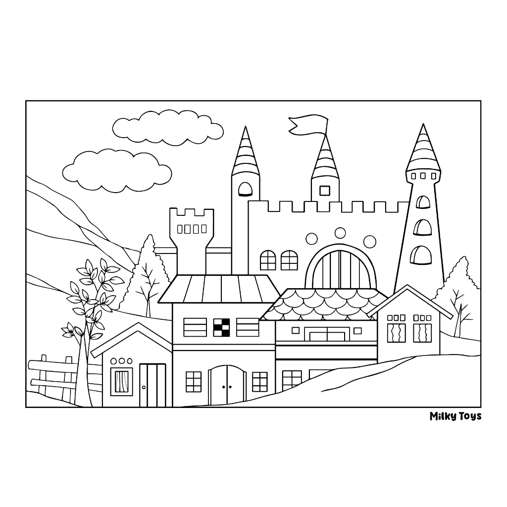 Jual Kertas mewarnai gambar anak tema RUMAH - mewarnai anak PAUD A4 ...