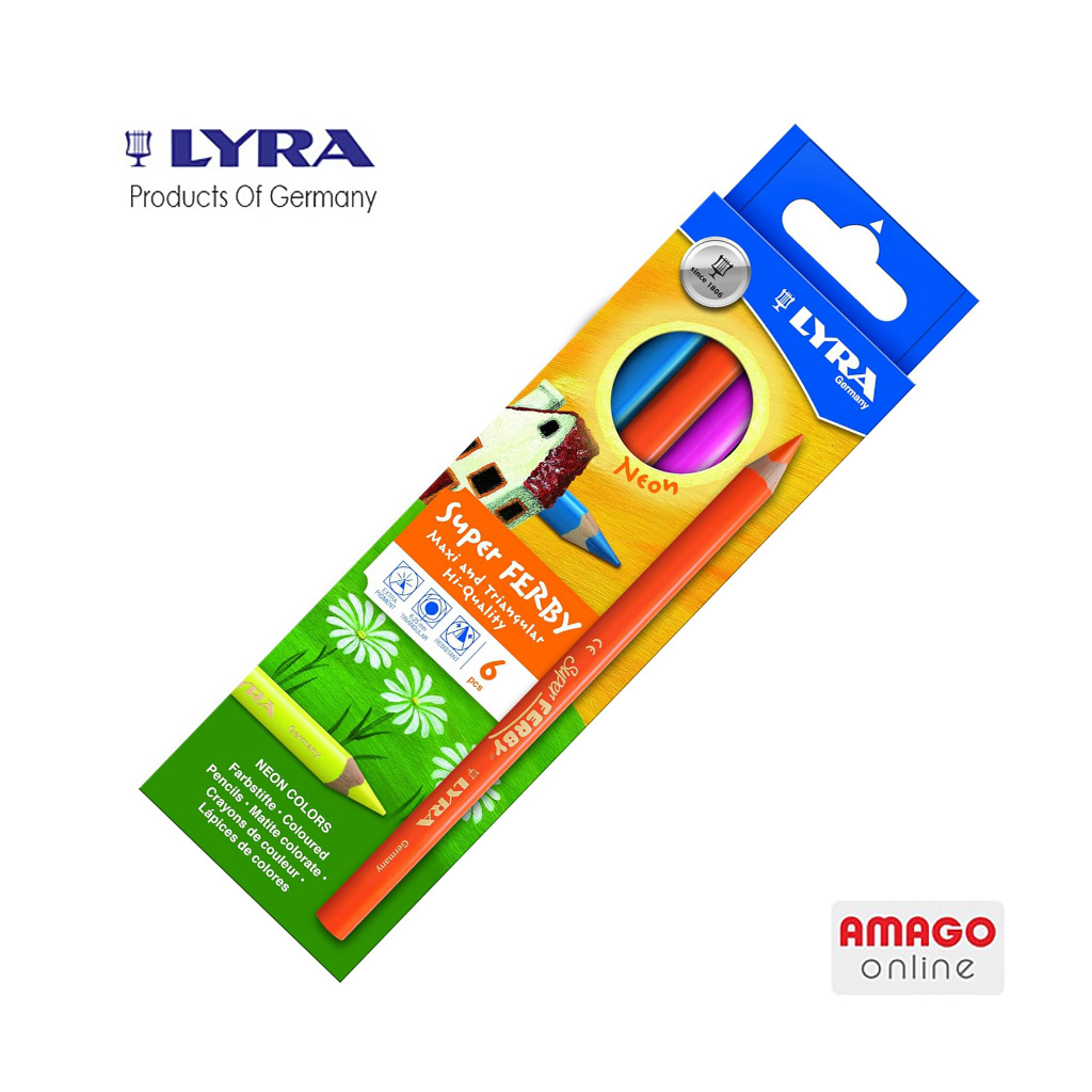 Jual LYRA Super Ferby Lacquered - Neon Color Pencil - Pensil Warna - 6 ...