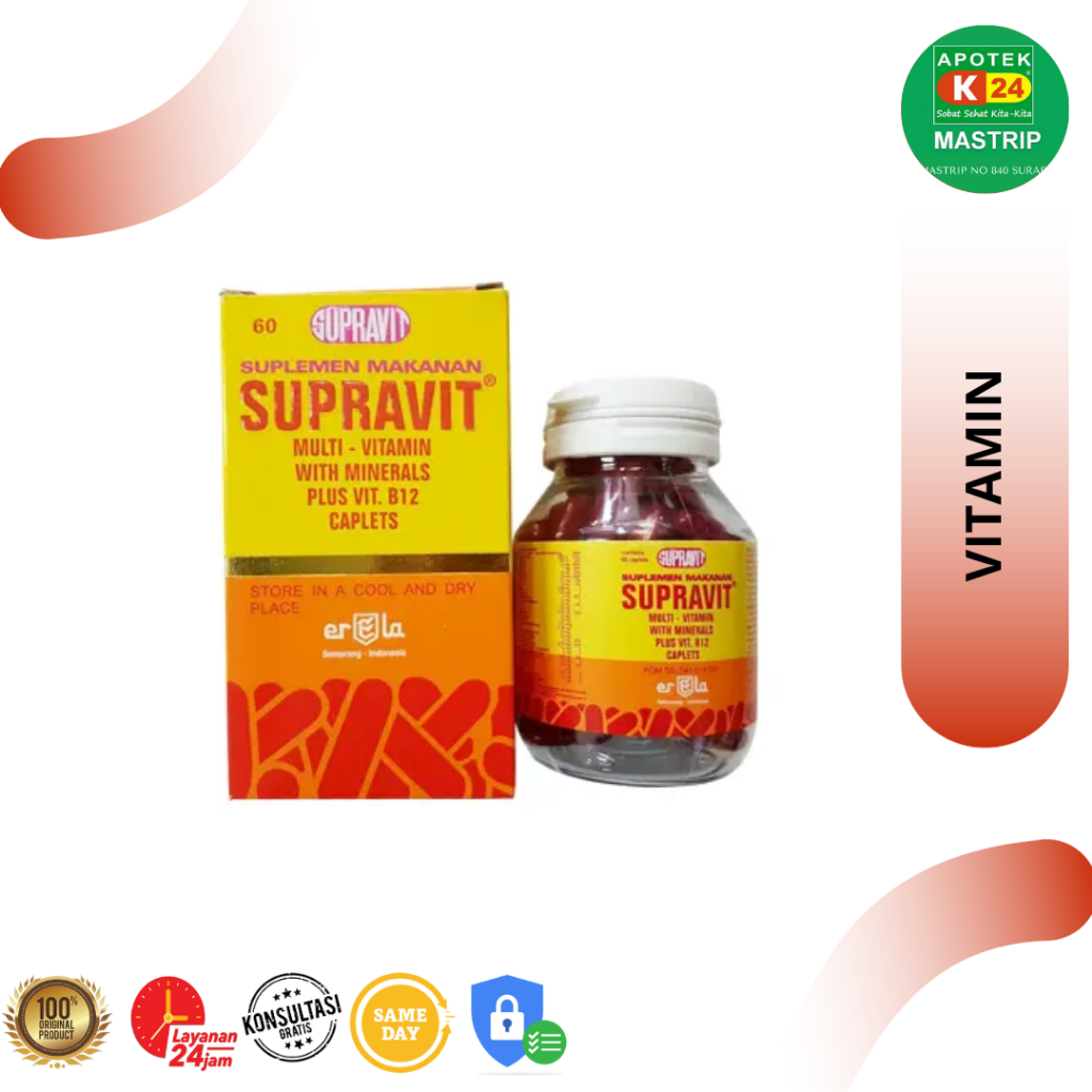 Jual Supravit Tablet / Multivitamin Daya Tahan Tubuh / Dewasa / 60 tab | Shopee Indonesia