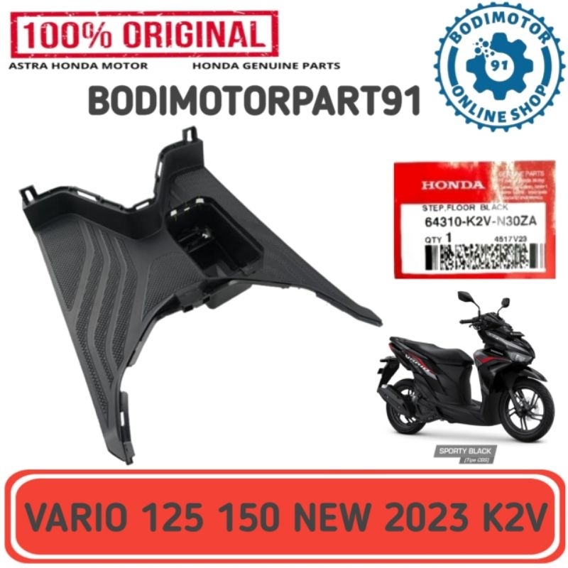 Jual Step Floor Bordes Lantai Pijakan Hitam Honda Vario 125 150 New 2023 Original eSP 64310-K2V ...