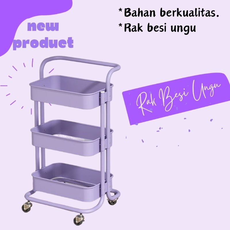 Jual Rak besi ungu 3 tingkat berkualitas | Shopee Indonesia