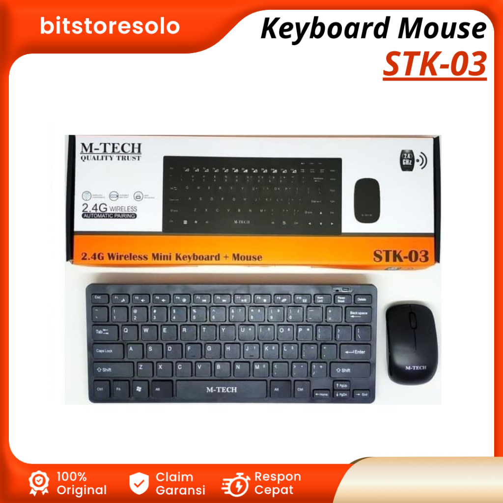 Jual Keyboard Mouse Mini Combo Wireless M-Tech STK-03 | Shopee Indonesia