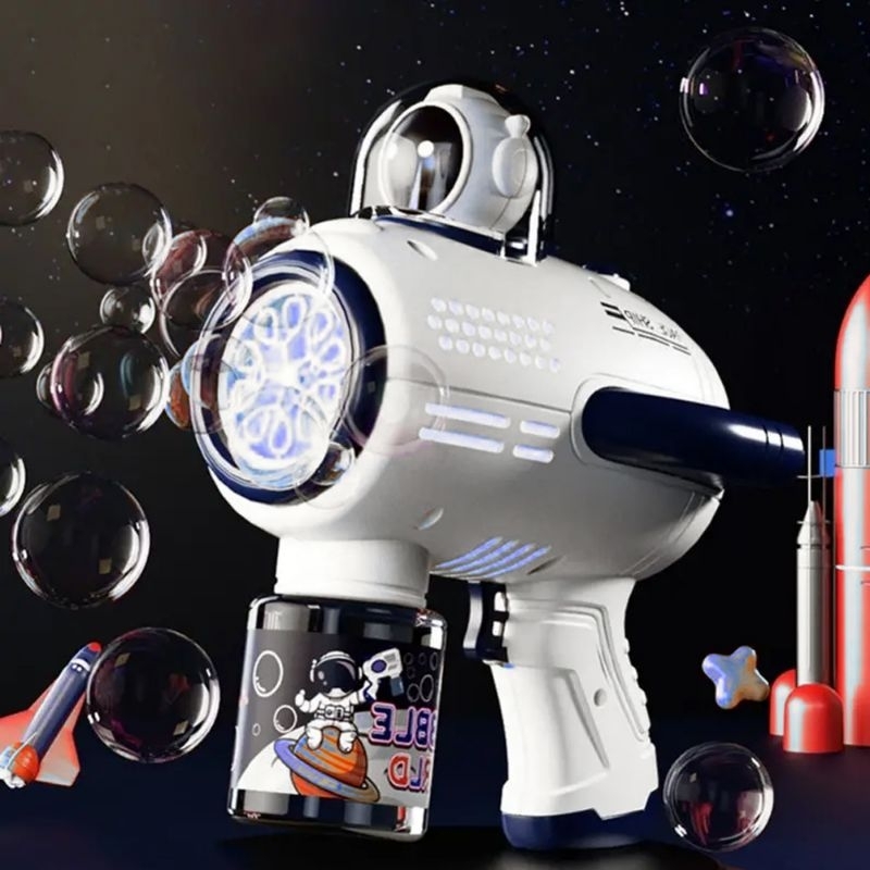 Jual FUNBLE Mainan Pistol Gelembung Balon Bubble Gun Astronauts 10 Hole ...