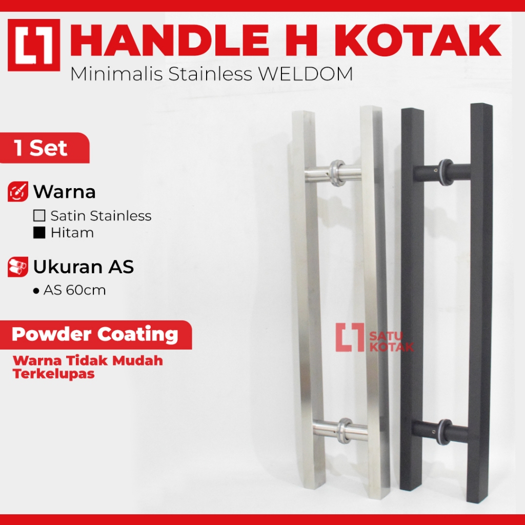 Jual WELDOM Pull Handle H Kotak Minimalis Pintu Kayu Kaca AS 60cm ...
