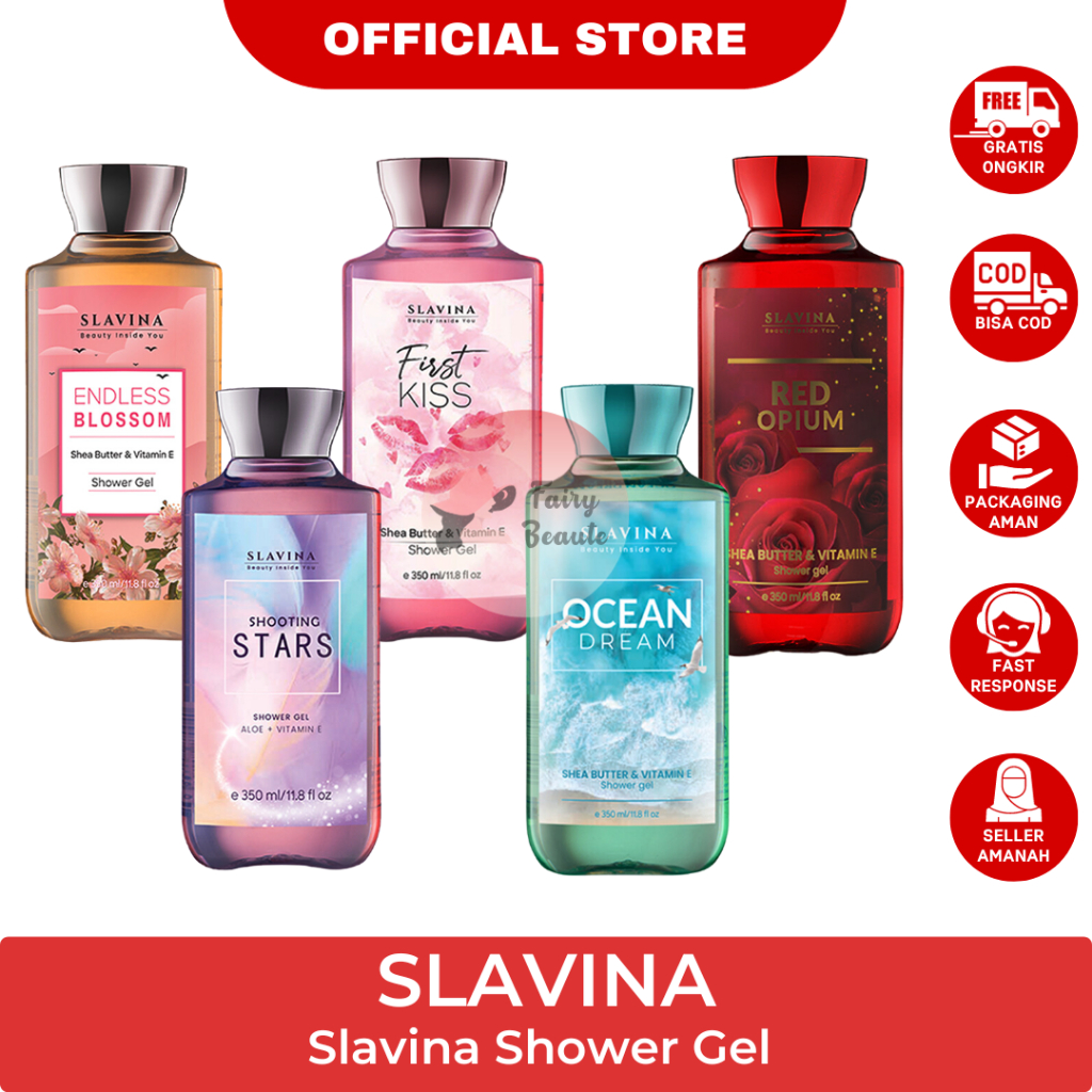 Jual SLAVINA BODY WASH SHOWER GEL RED OPIUM ENDLESS LOVE FIRST KISS ...