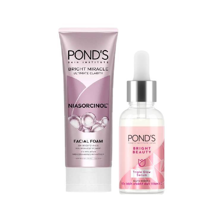 Jual Ponds Bright Miracle Ultimate Clarity Niasorcinol Facial Foam 100gr And Ponds Bright Beauty