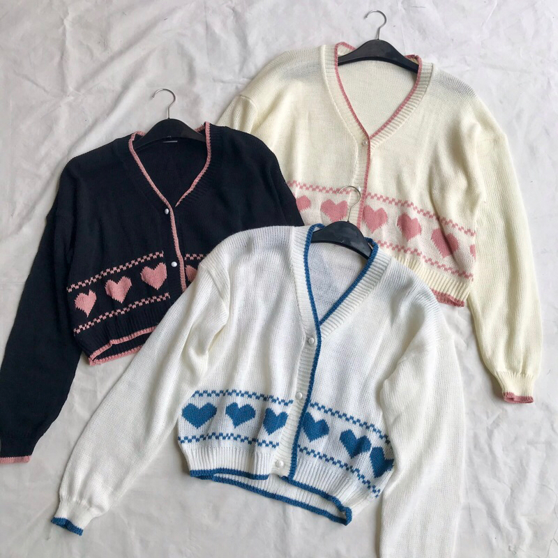 Jual Cardi Rajut Crop Lova Shopee Indonesia