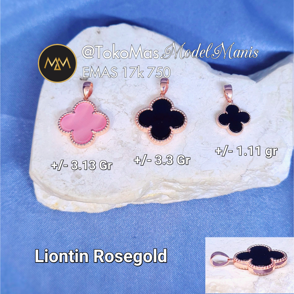 Jual Liontin Van Cleef Baby Pink Emas 750 kadar 17k | Shopee Indonesia