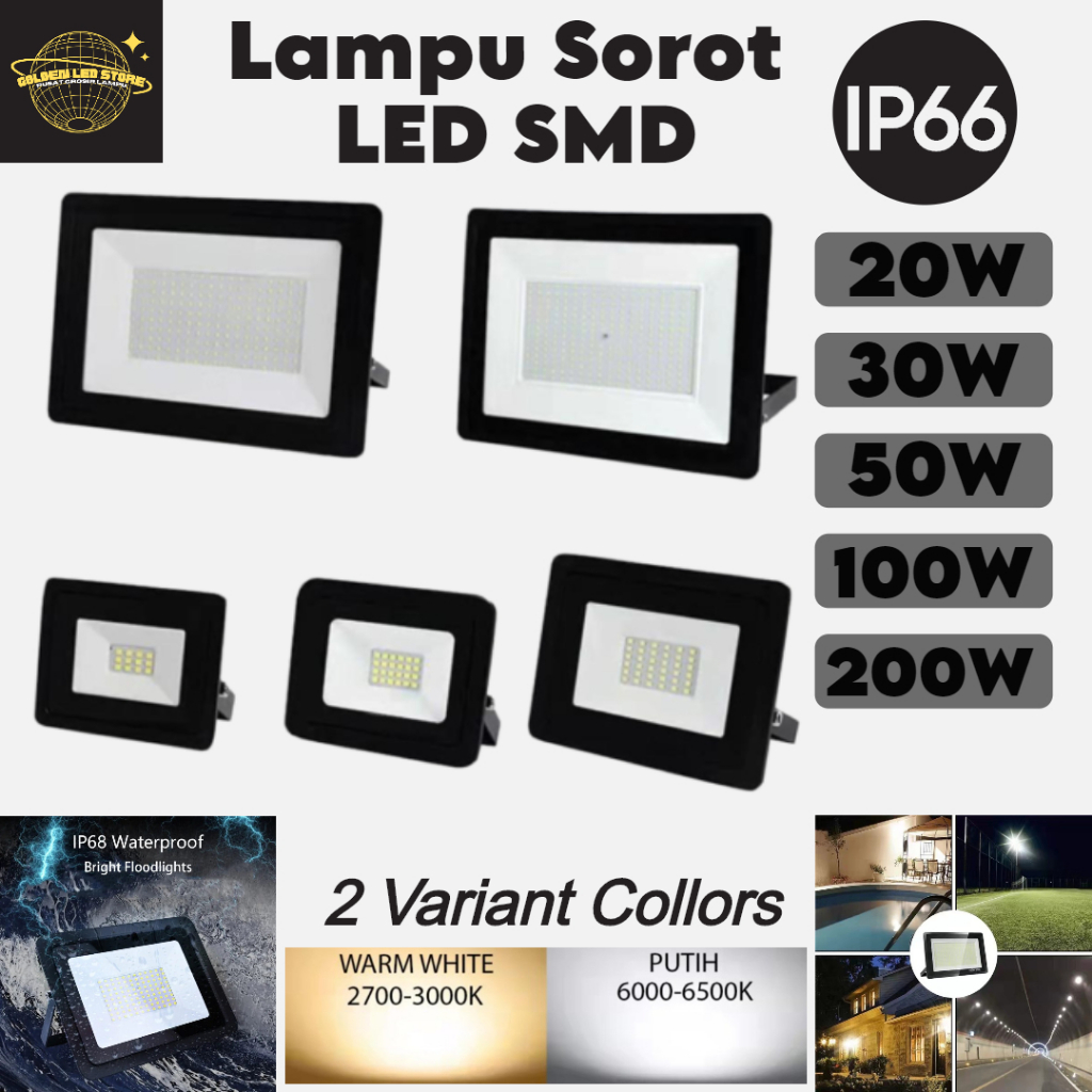 Jual LAMPU SOROT LED SMD IP66 WATERPROOF / LAMPU TEMBAK LED / LAMPU OUTDOOR | Shopee Indonesia