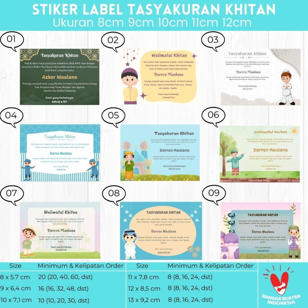 Jual Stiker Label Tasyakuran Khitan Sticker Walimatul Khitan Khitanan ...