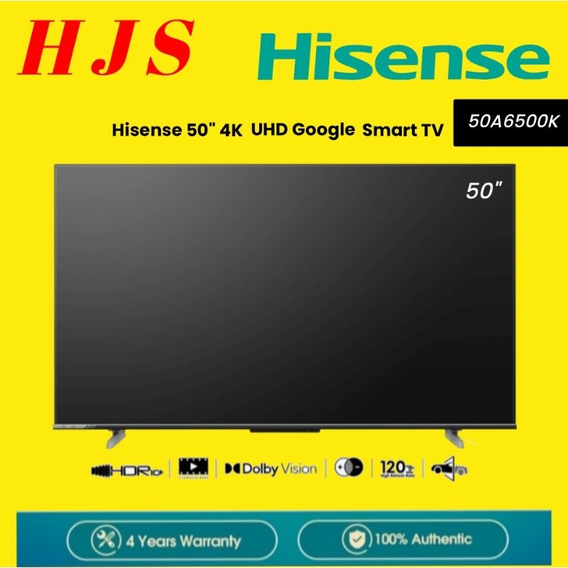 Jual TV LED HISENSE 50 INCH / 50" 50A6500K SMART GOOGLE TV 4K UHD DOLBY ...