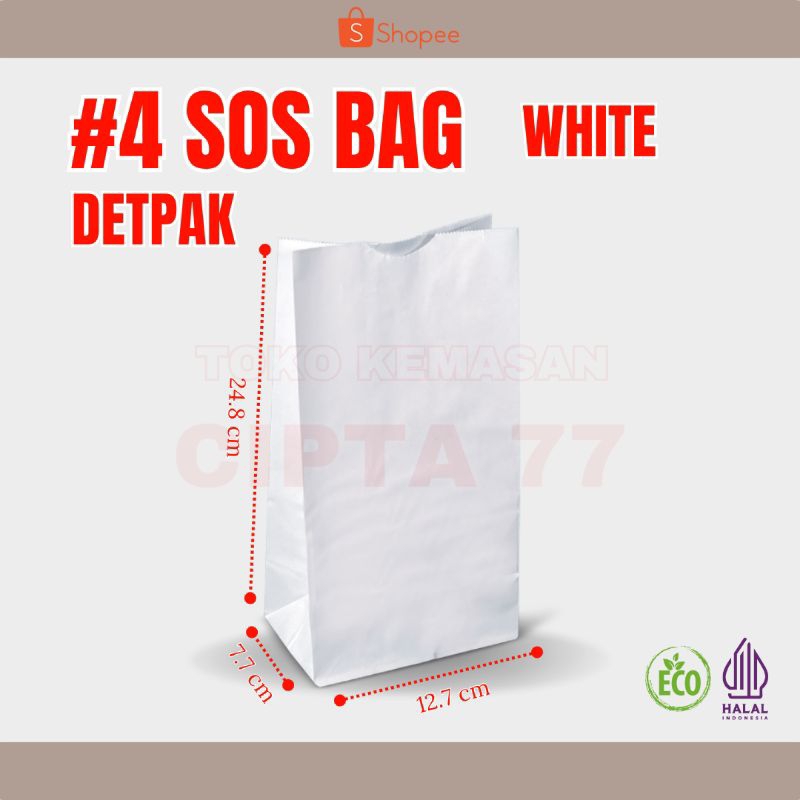 Jual Paper Bag/Kantong Kertas Roti Makanan/Sos Bag (Food Grade) DETPAK ...