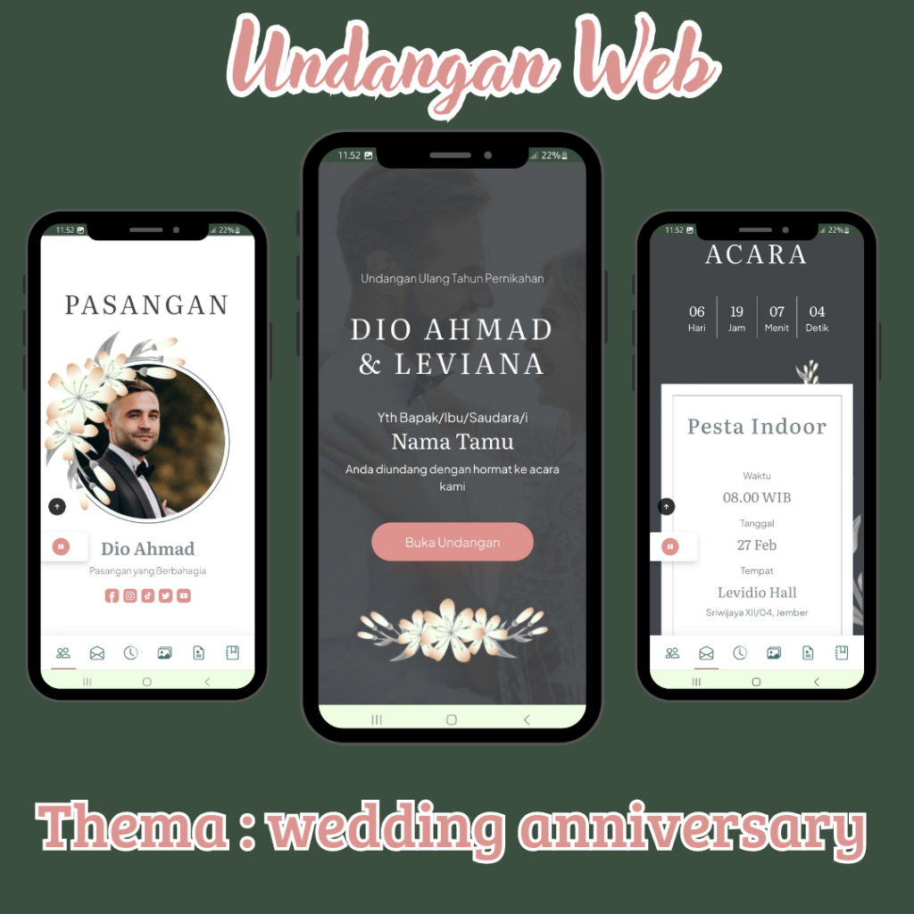 Jual Undangan pernikahan digital website tema anniversary | Shopee Indonesia