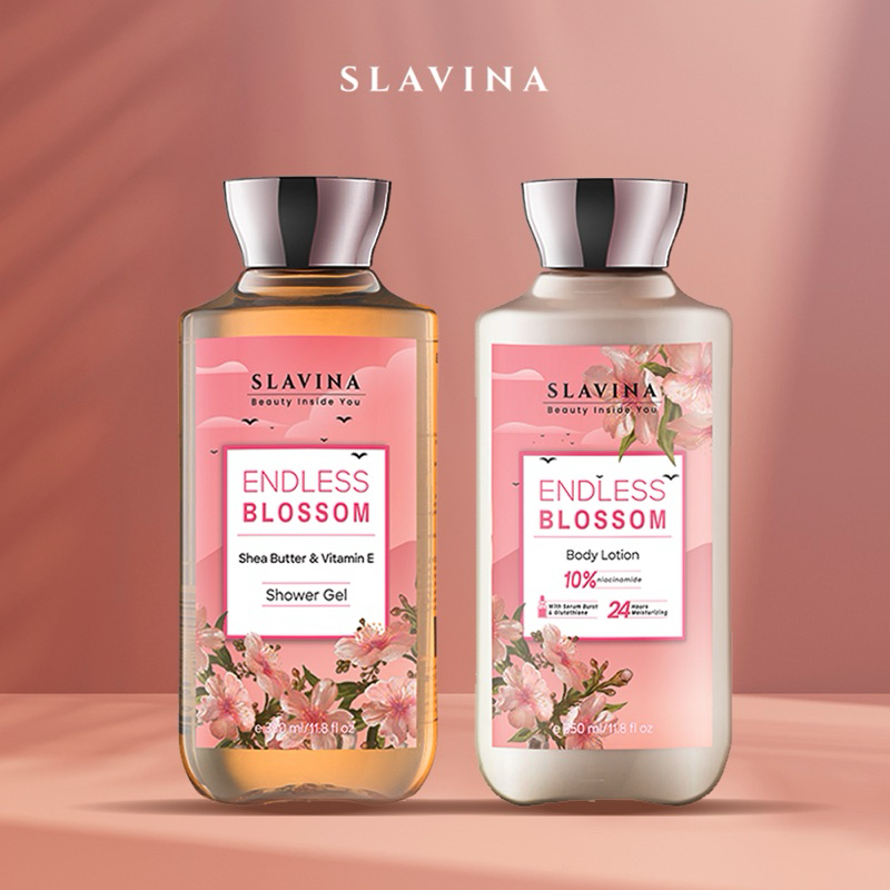 Jual SLAVINA ENDLESS BLOSSOM SHOWER GEL AND BODY LOTION | Shopee Indonesia