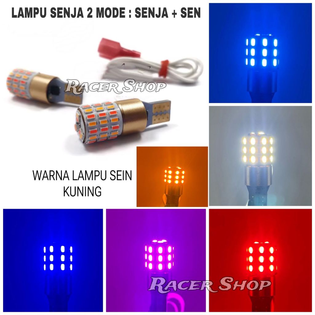 Jual 2 Lampu Lampu Led T10 2 Mode Sein Dan Senja Motor 2IN1 Senja + Sen ...