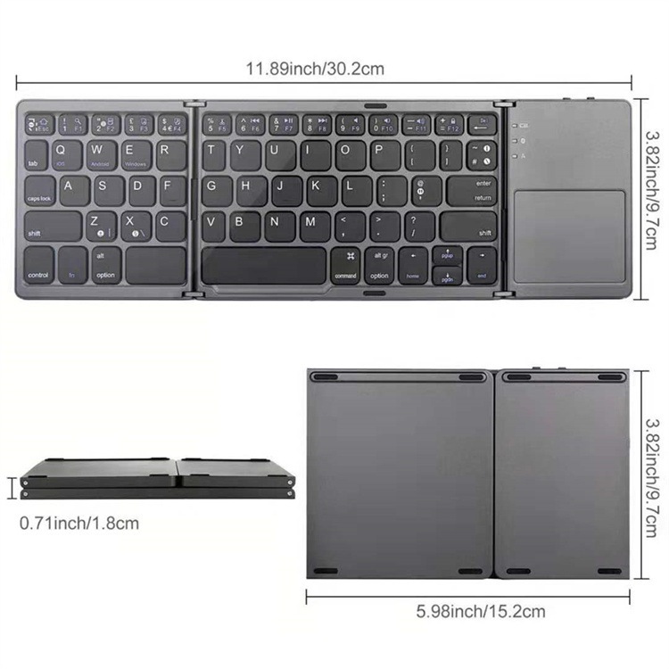 Jual Foldable Wireless bluetooth Keyboard 3 Layers with Touchpad ...
