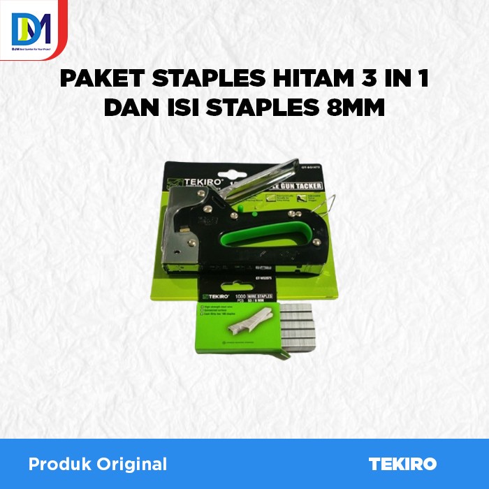 Jual PAKET STAPLES HITAM 3 IN 1 DAN ISI STAPLES 8MM TEKIRO PRODUK ...